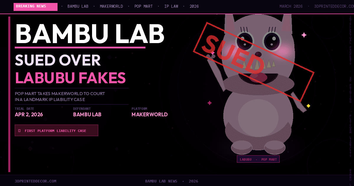 Bambu Lab Sued Over Labubu Fakes: What Makers Need to Know - 3D Printed ...